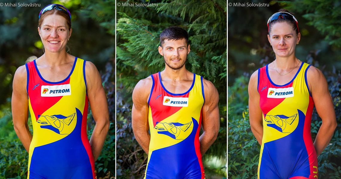 Canotorii Adriana Adam, Iuliana Buhuș și Andrei Lungu reprezintă ...